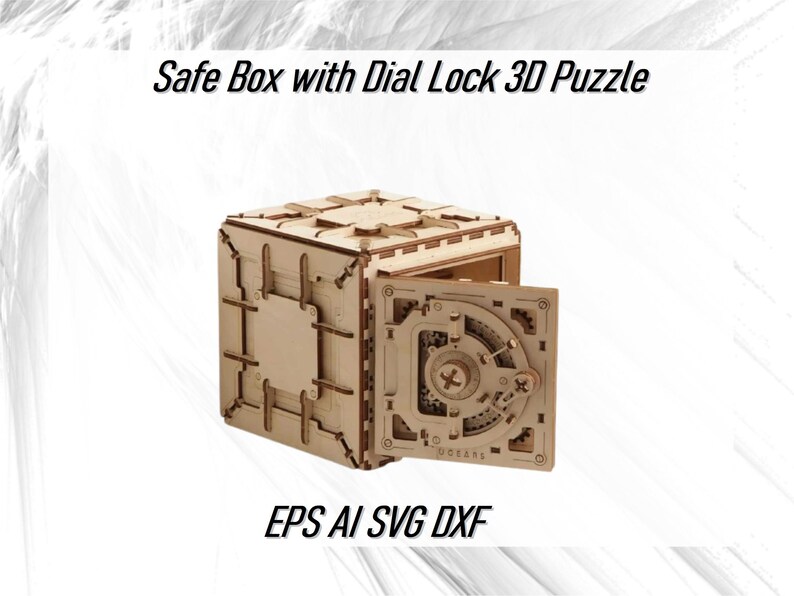 Laser Cut Safe Box With Dial Lock 3D Puzzle Vector Files CDR SVG Dxg ...