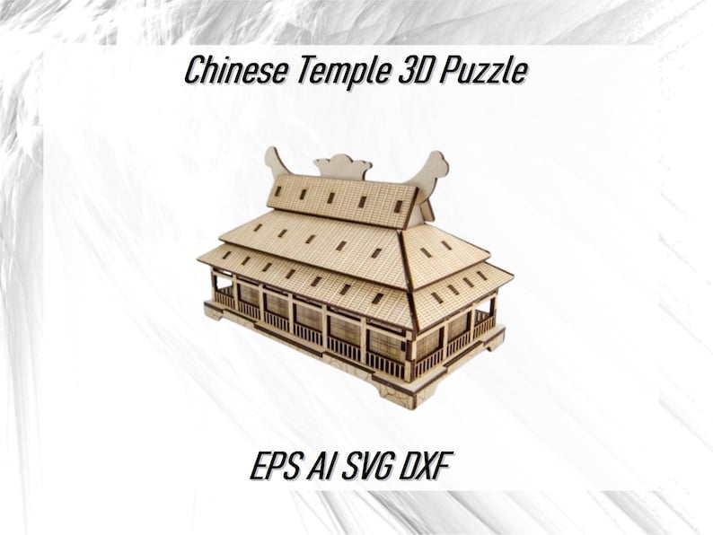 Chinese Temple 3D Model Laser Cutting Files Svg Dxf Cdr Asian ...