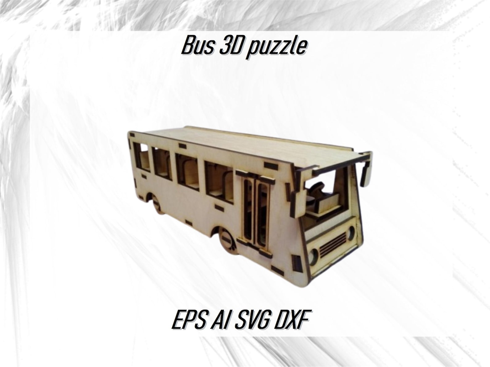 Bus 3D Model Puzzle Svg | Retro Bus Laser Cut | Retro Car Lasercut ...