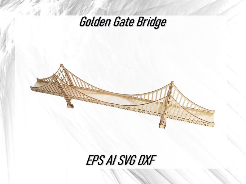 Golden Gate Lasercut Bridge 3D Model San Francisco 3D Wooden Puzzle Toy ...