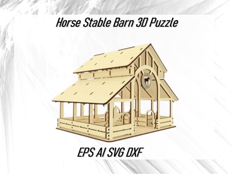 Laser Cut Horse Stable Barn 3D Puzzle Vector Files SVG CDR Dxf,instant ...