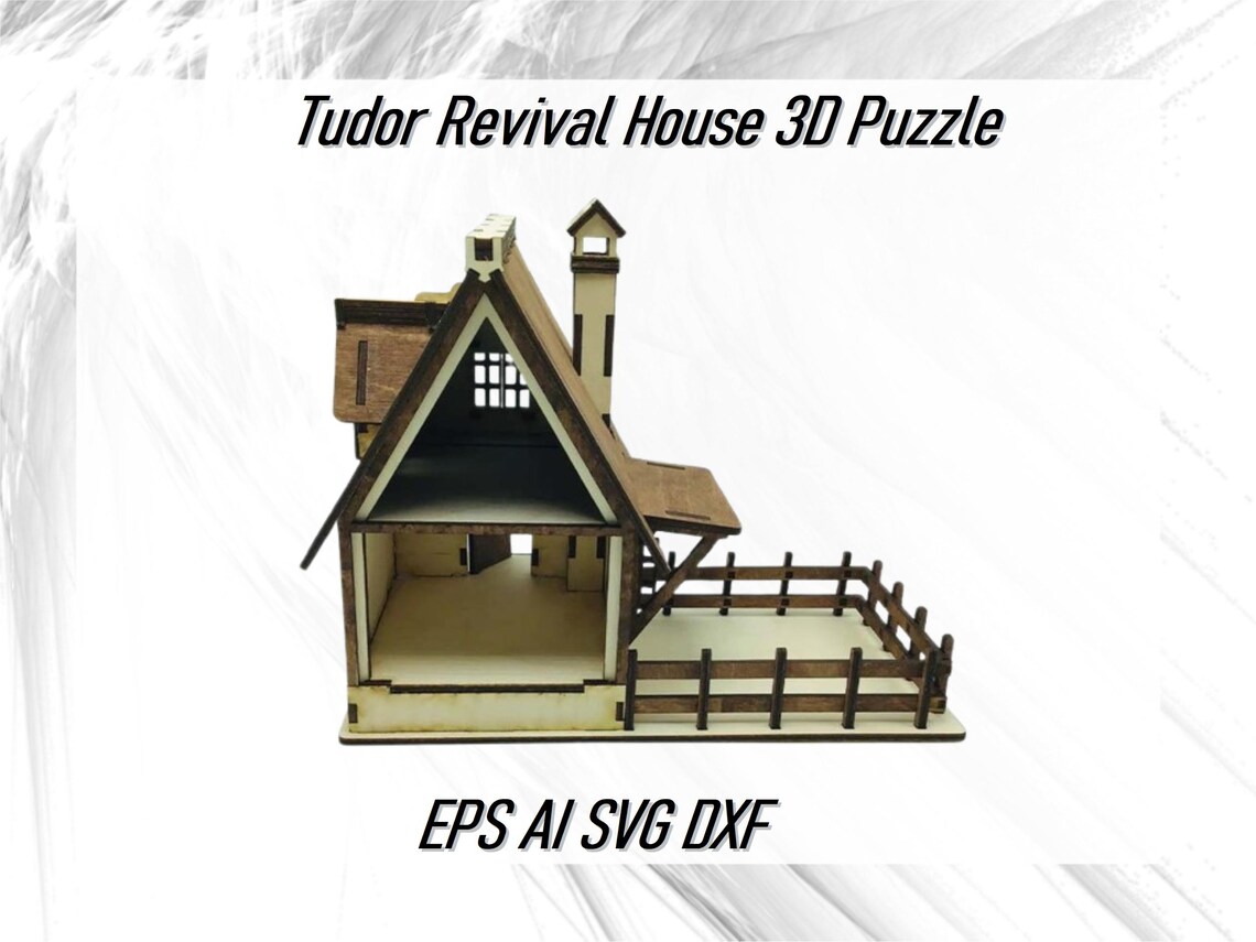 Laser Cut Tudor Revival Wooden 3D Puzzle House Medieval Architecture 3D ...