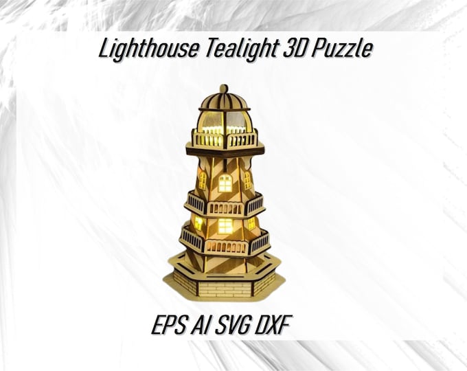 Lighthouse Laser Cut File - Digital Download - SVG - DXF - Lantern, 3D ...