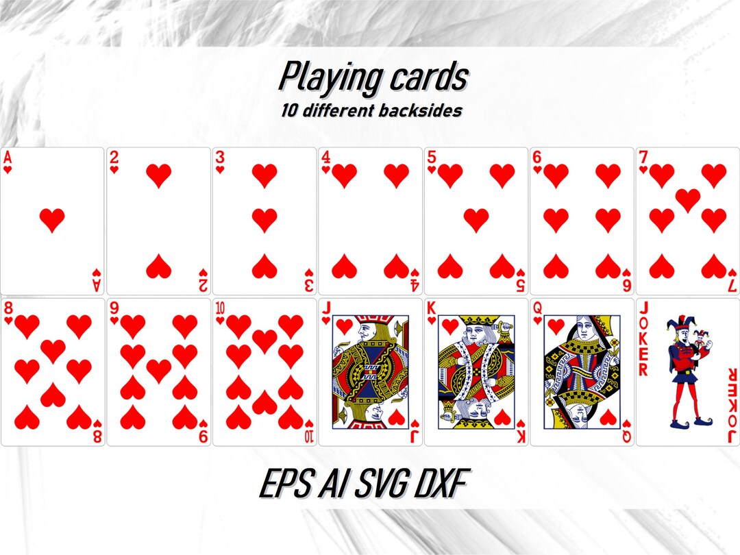 Full Deck Playing Cards,playing Cards Svg Sticker Design, Hand ...