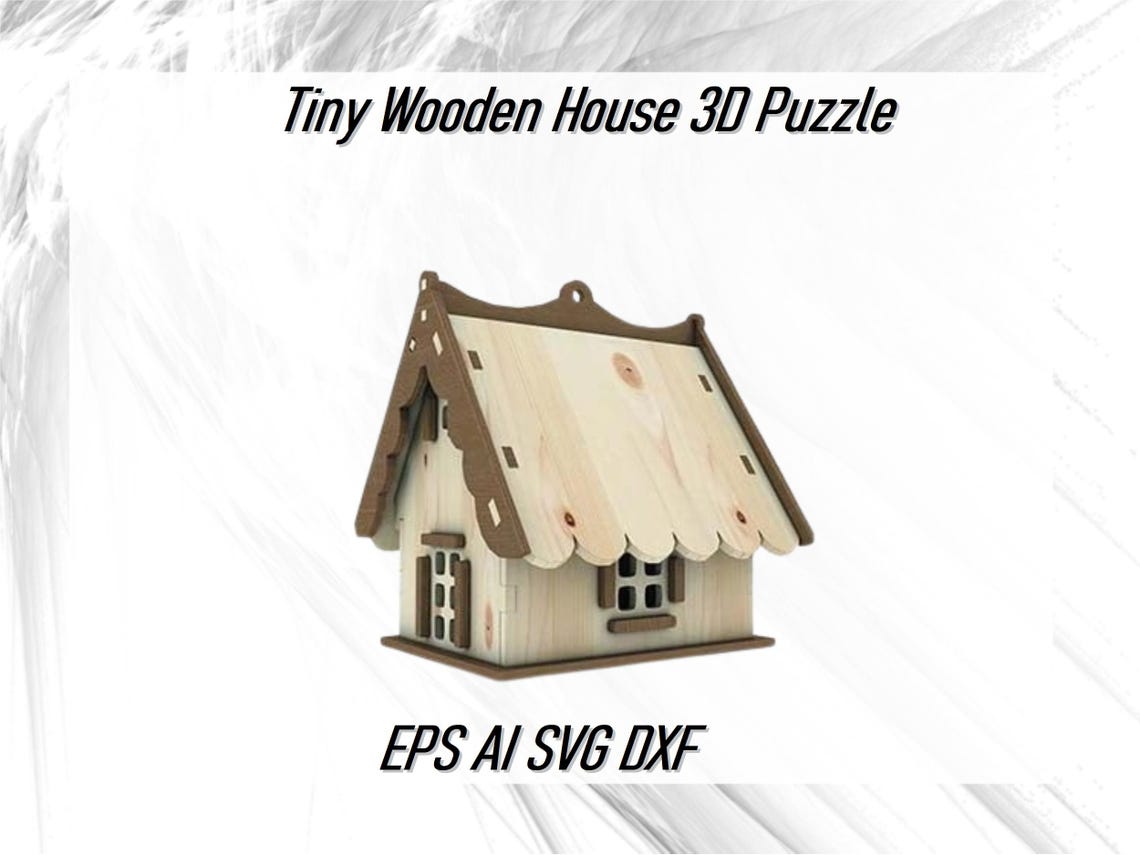 Simple House Laser Cut Files CDR SVG DXF Ai Eps,wooden House 3D Model ...