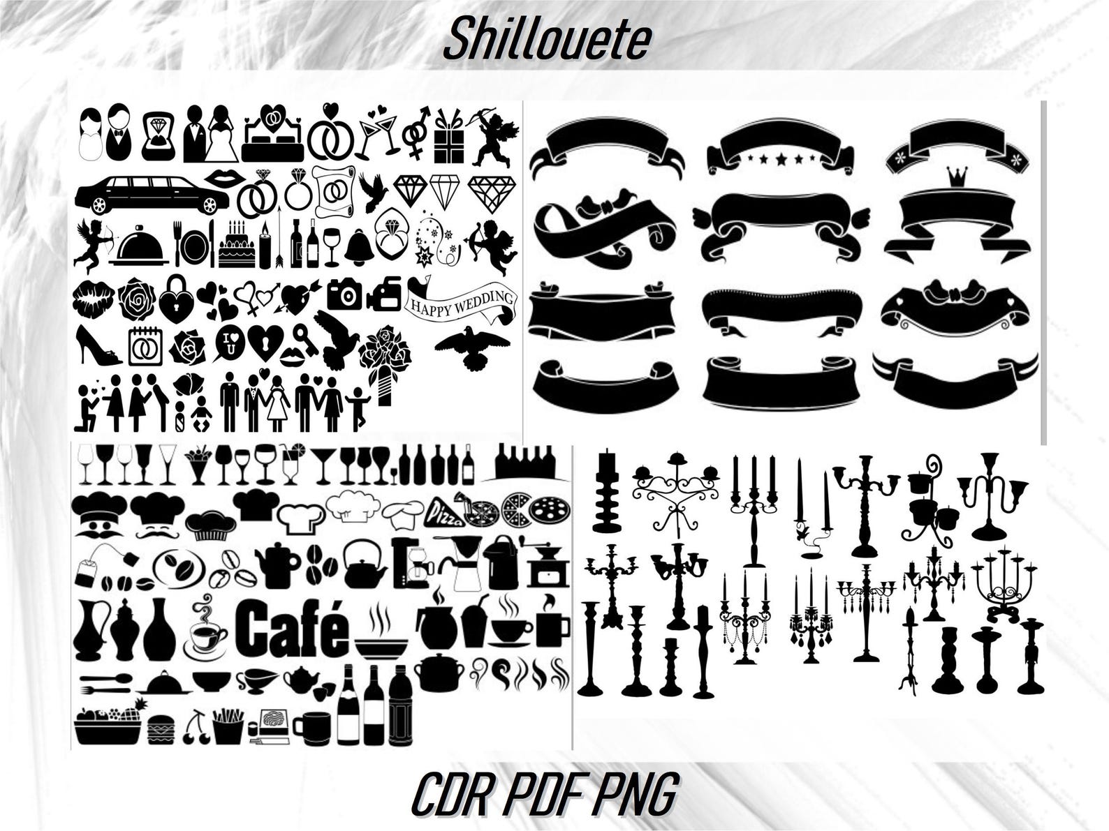 1500+ Silhouette Designs PNG Bundle, Humans, Flowers (digital Download ...