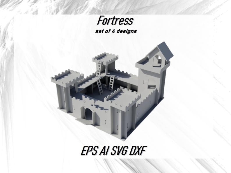 Medieval Fortress Wooden 3D Puzzle Svg,laser Cut Wooden Castle Bundle ...