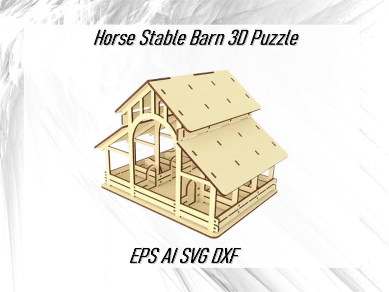 Laser Cut Horse Stable Barn 3D Puzzle Vector Files SVG CDR Dxf,instant ...