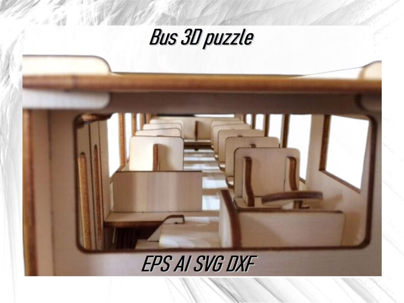 Bus 3D Model Puzzle Svg | Retro Bus Laser Cut | Retro Car Lasercut ...
