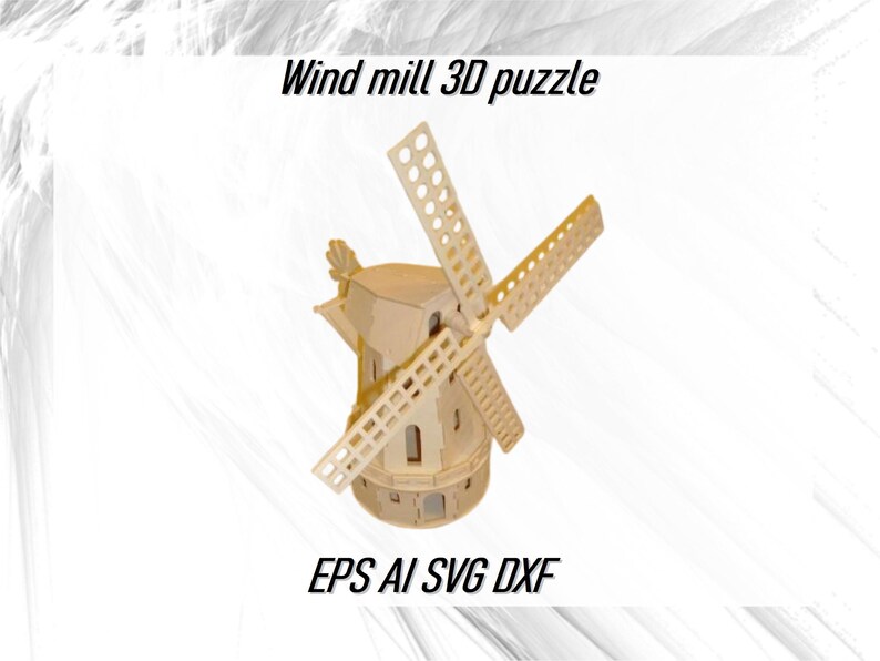 Dutch Windmill Laser Cut File Dxf Eps Svg Ai 3D Puzzle Files,wooden ...
