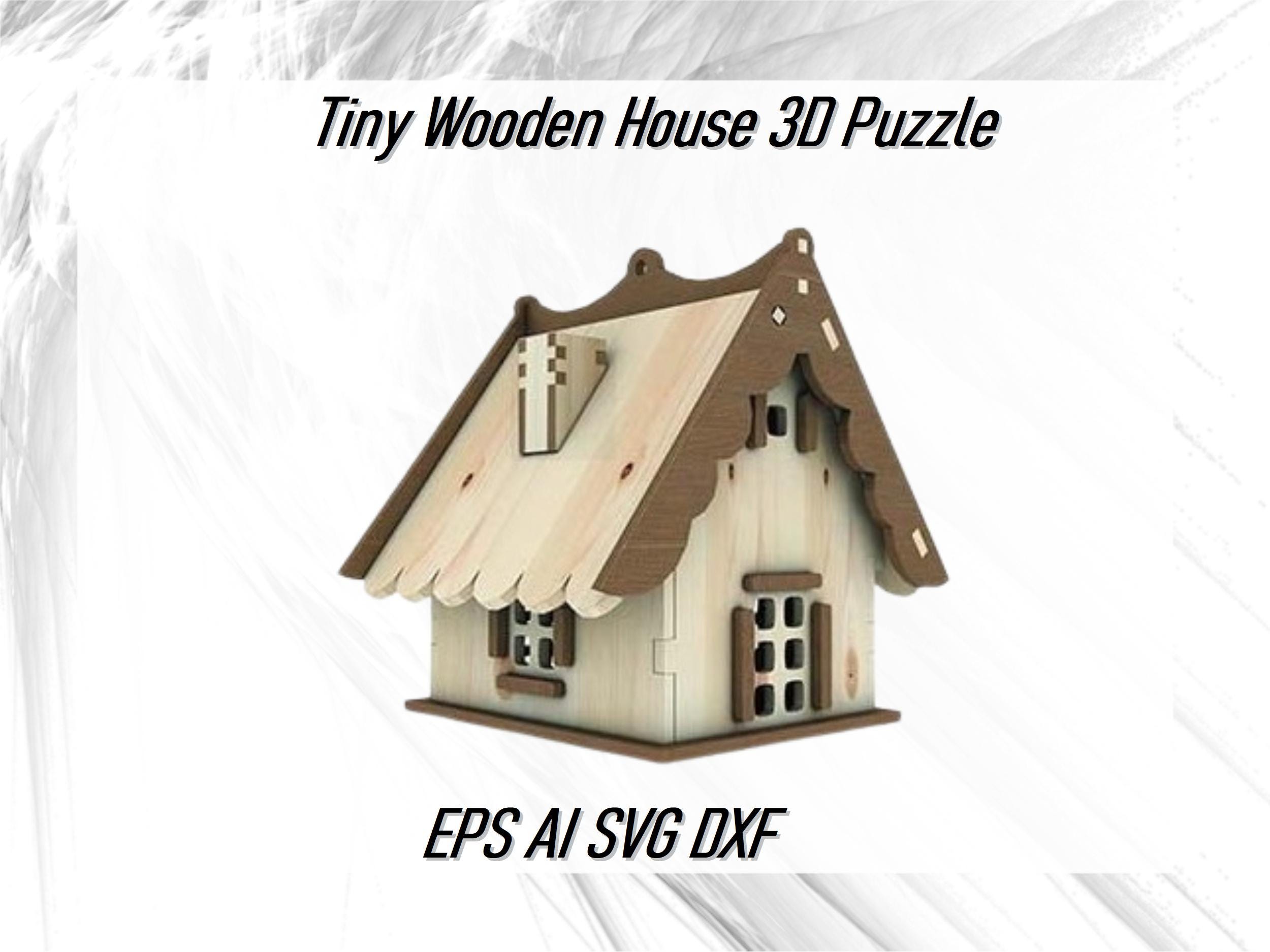 Simple House Laser Cut Files CDR SVG DXF Ai Eps,wooden House 3D Model ...