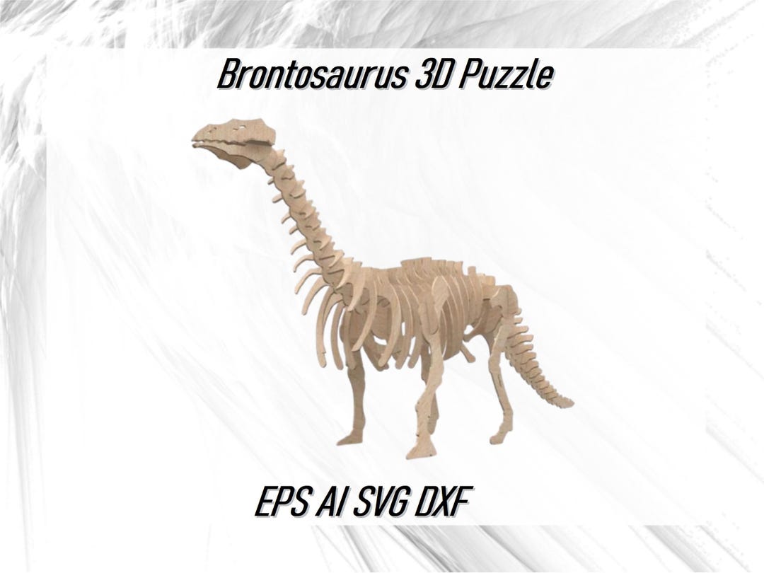 Laser Cut Brontosaurus Dinosaur 3D Puzzle Vector Files CDR SVG DXF Eps Ai,brontosaurus Diy Kit ...