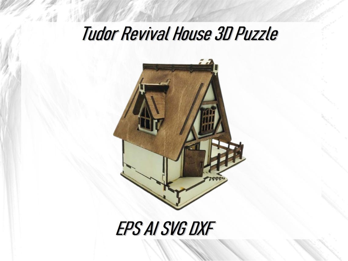 Laser Cut Tudor Revival Wooden 3D Puzzle House Medieval Architecture 3D ...