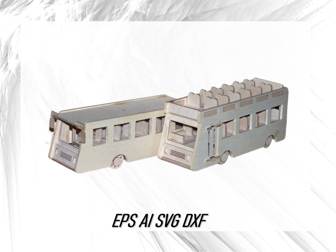 Bus 3D Model Puzzle Svg | Retro Bus Laser Cut | Retro Car Lasercut ...