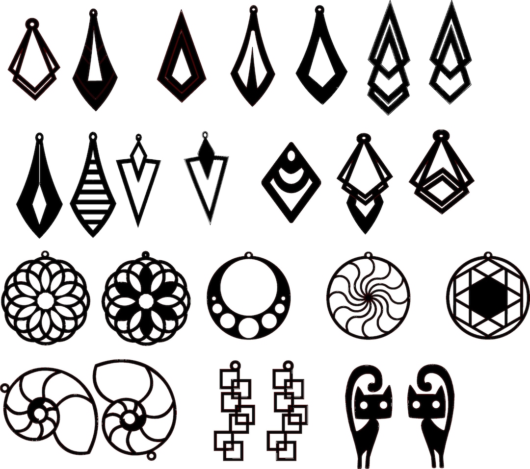 22 EARRINGS SVG Bundle, Earring SVG Bundle, Earring Cut Patterns, Cat ...