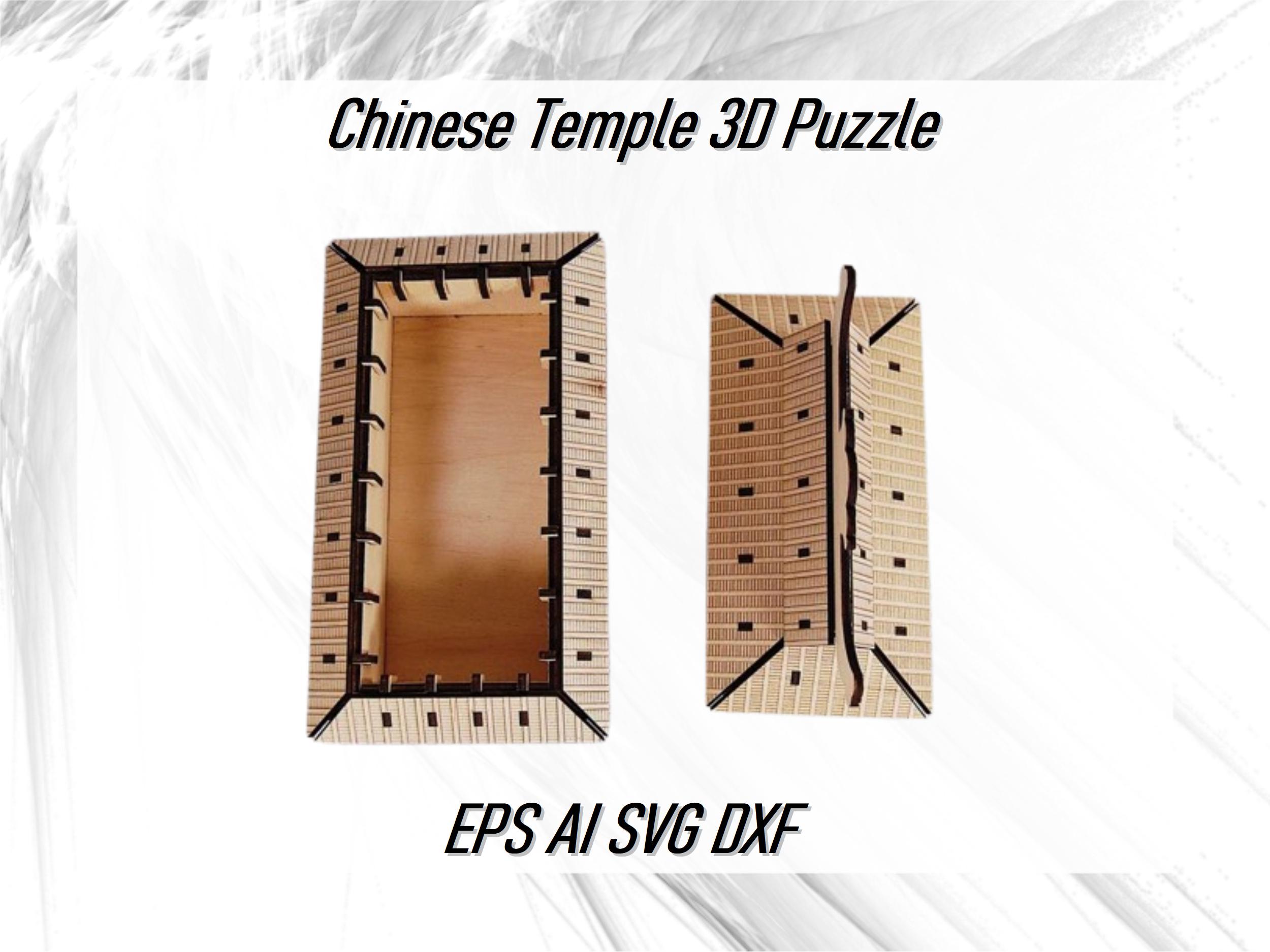 Chinese Temple 3D Model Laser Cutting Files Svg Dxf Cdr Asian ...