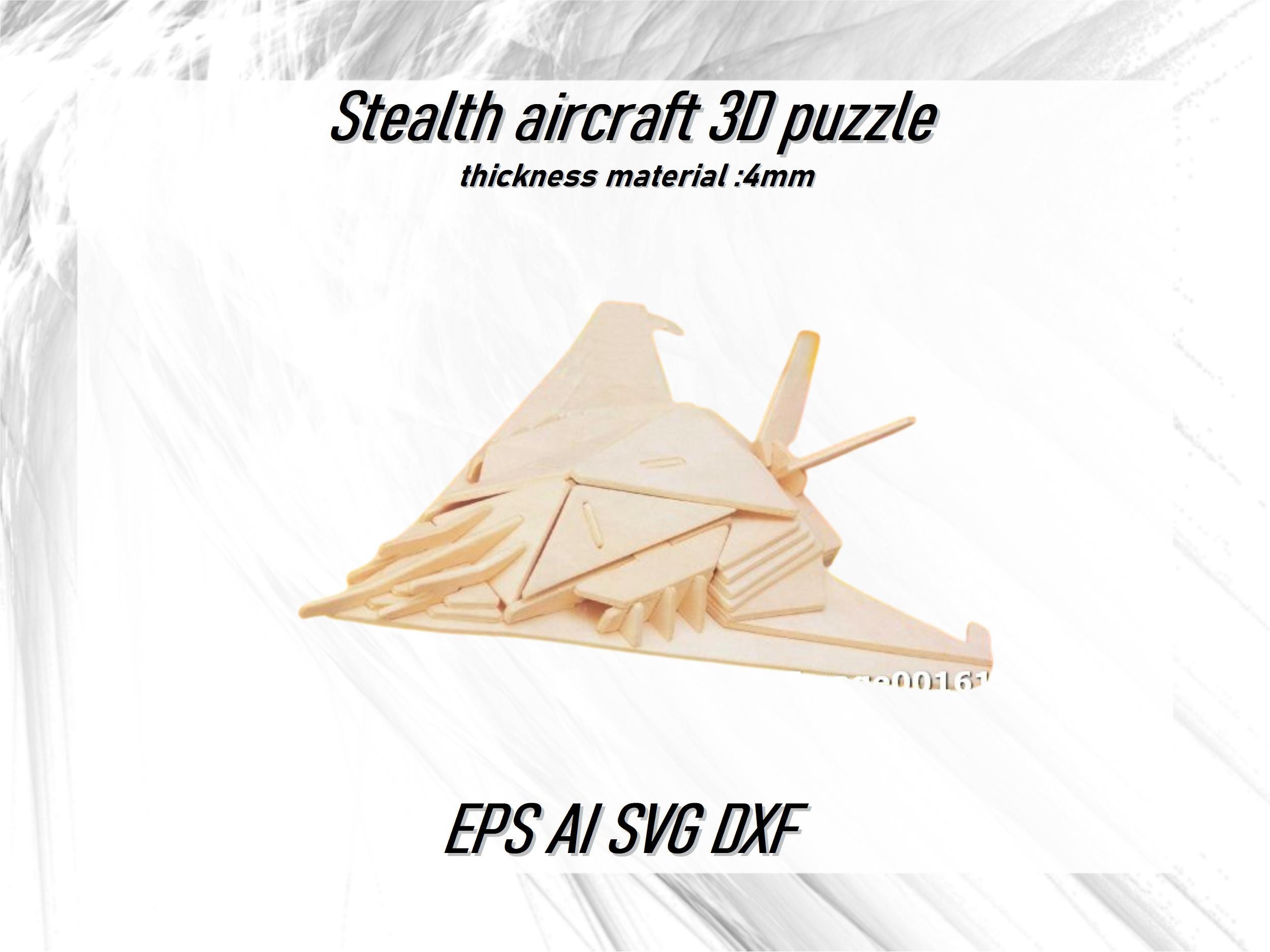3D Puzzle F-117 Nighthawk Stealth Bomber Fighter 3D Model File Svg Dxf ...