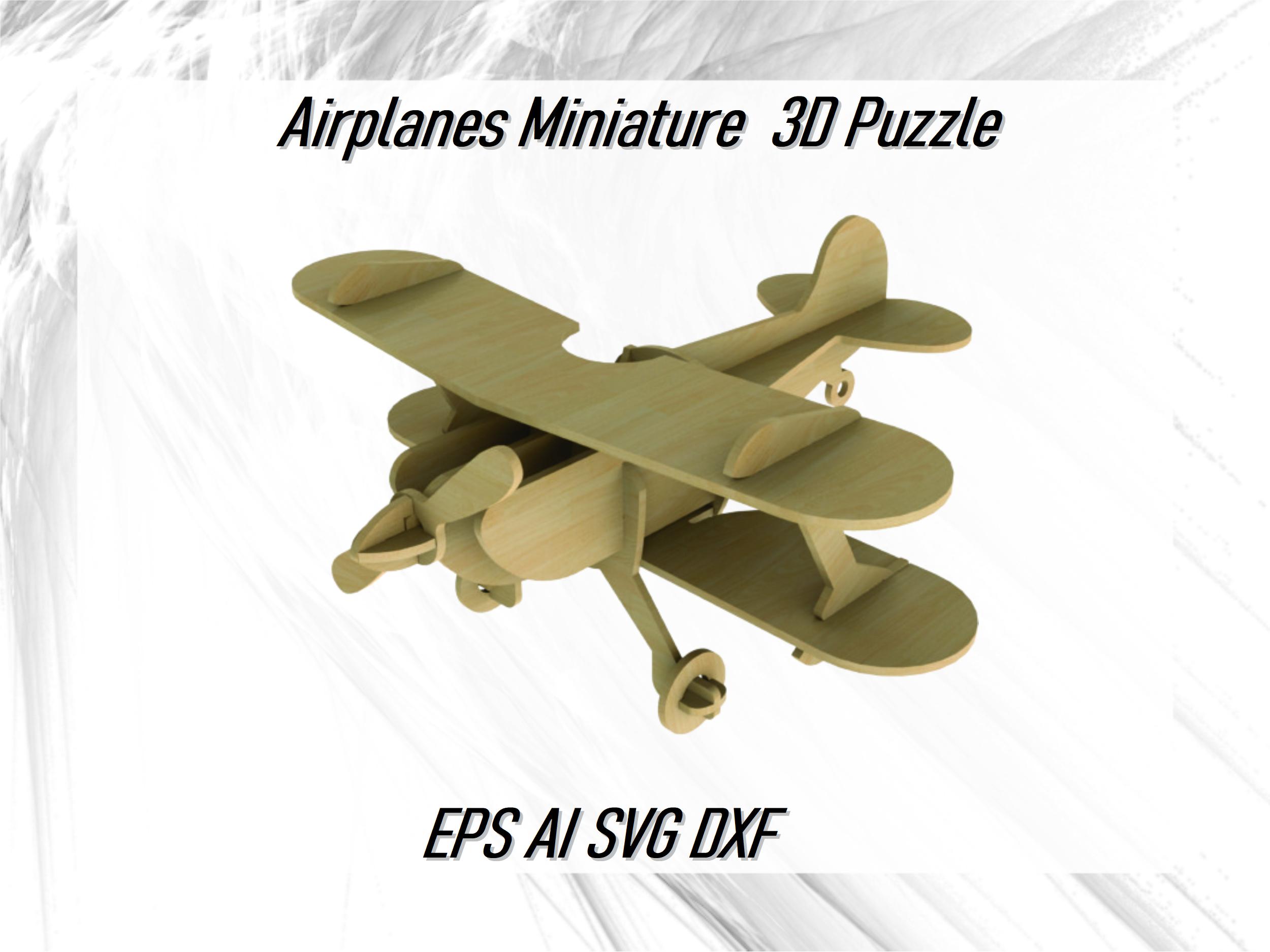 Airplanes Miniature 3D Models Bundle Laser Cut Files SVG DXF CDR ...