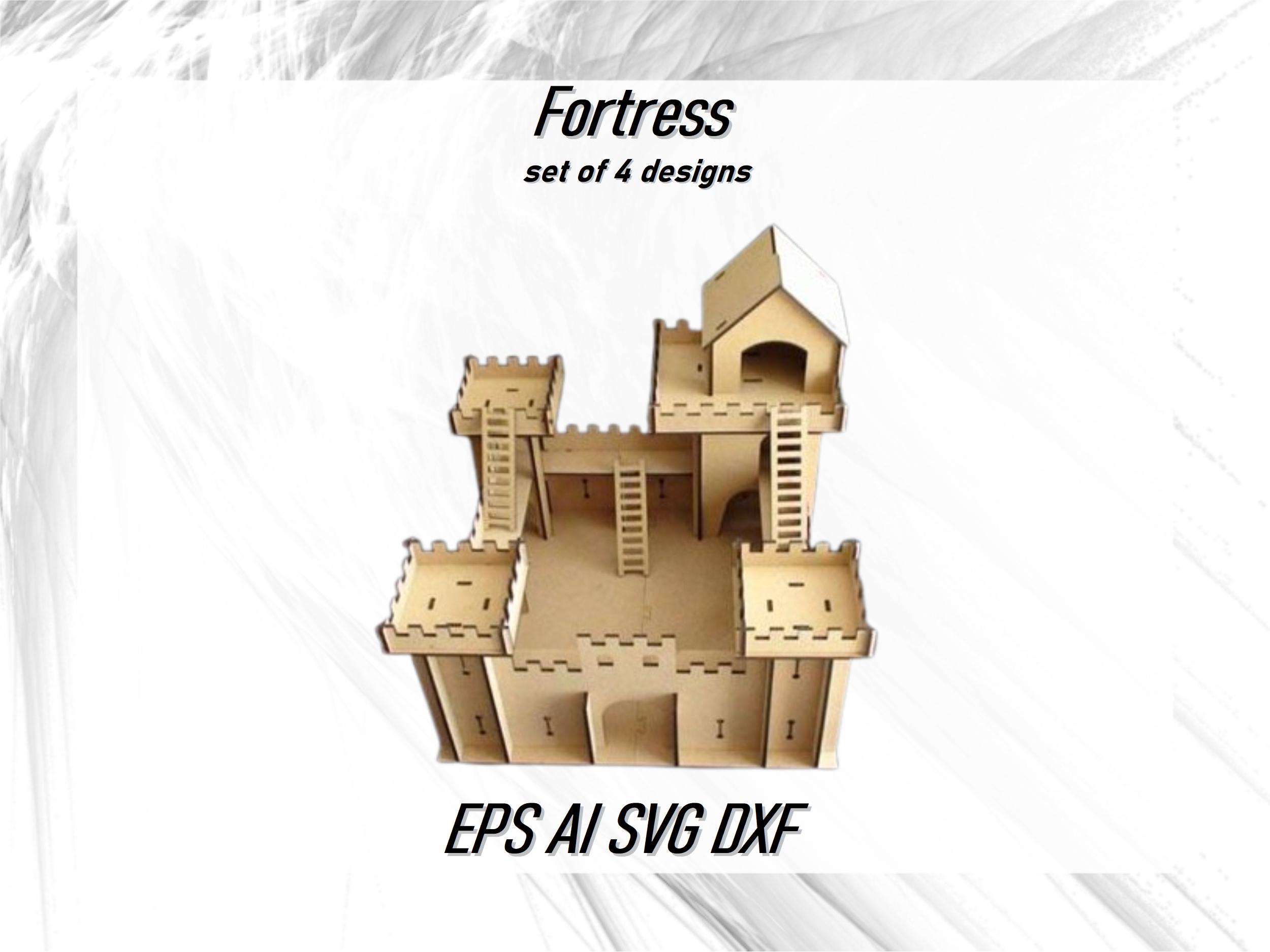 Medieval Fortress Wooden 3D Puzzle Svg,laser Cut Wooden Castle Bundle ...