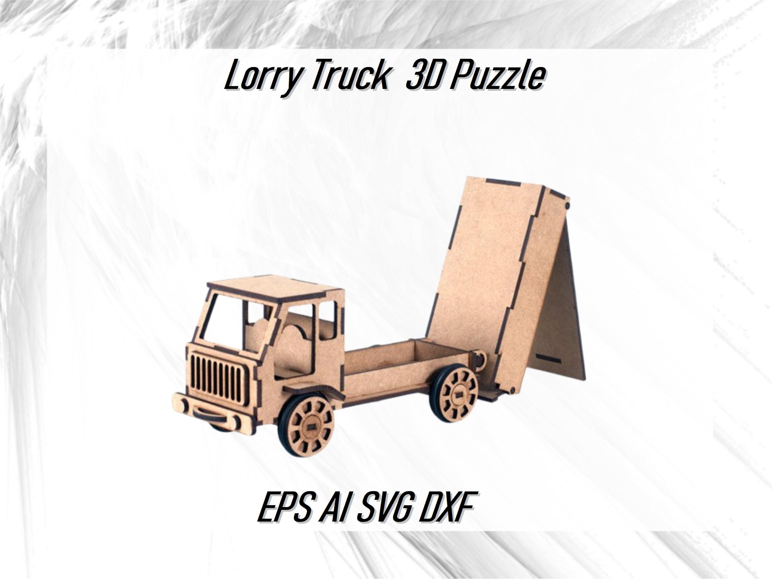 Laser Cut Lorry Truck 3D Puzzle Digital Vector Files,cnc Digital Plans ...