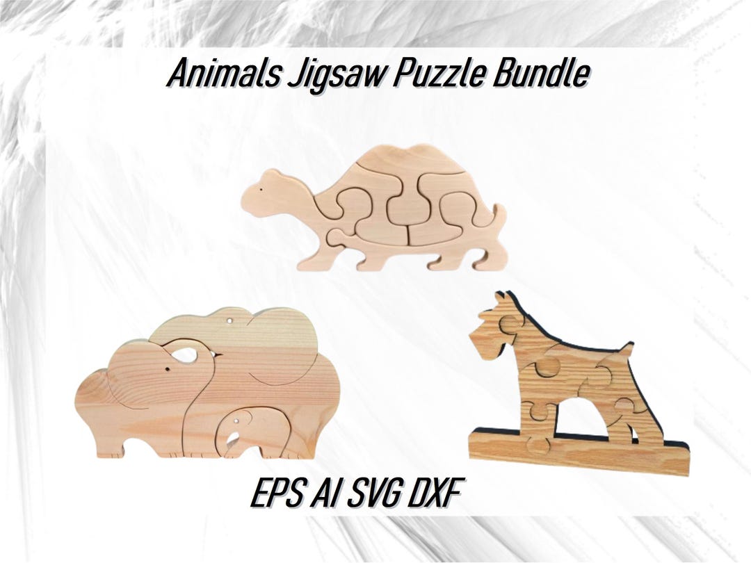 Laser Cut Animals Jigsaw Bundle Vector Files SVG CDR Dxf,educational ...