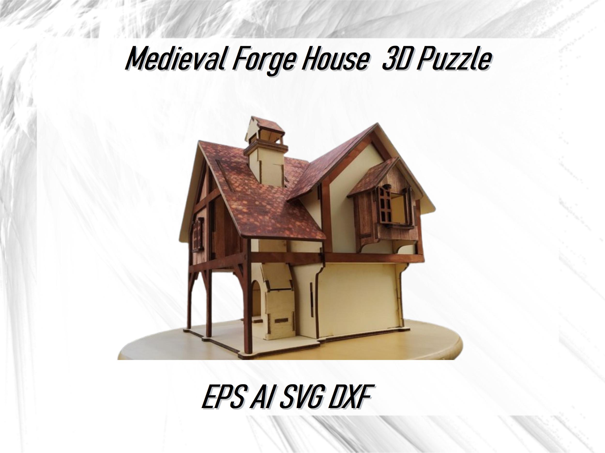 Medieval Forge House Laser Cut File 3D Model SVG CDR Dxf,templates for ...