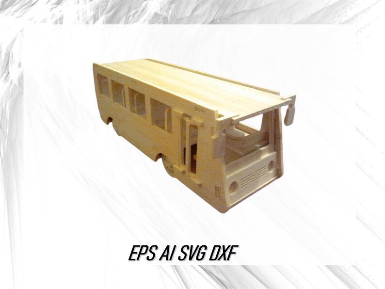 Bus 3D Model Puzzle Svg | Retro Bus Laser Cut | Retro Car Lasercut ...