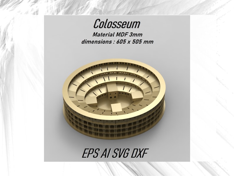 Αncient Μonument Colosseum Rome 3D Puzzle Laser Cut Files Instant ...