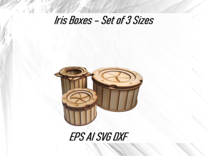 Laser Cut Iris Box Puzzle Vector Files Eps Ai Cdr Dxf Svg,instant Download Iris Mechanism Puzzle ...