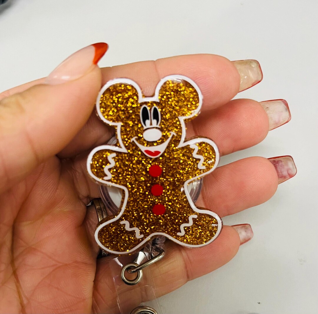 Mouse Gingerbread Man Badge Reel - Etsy