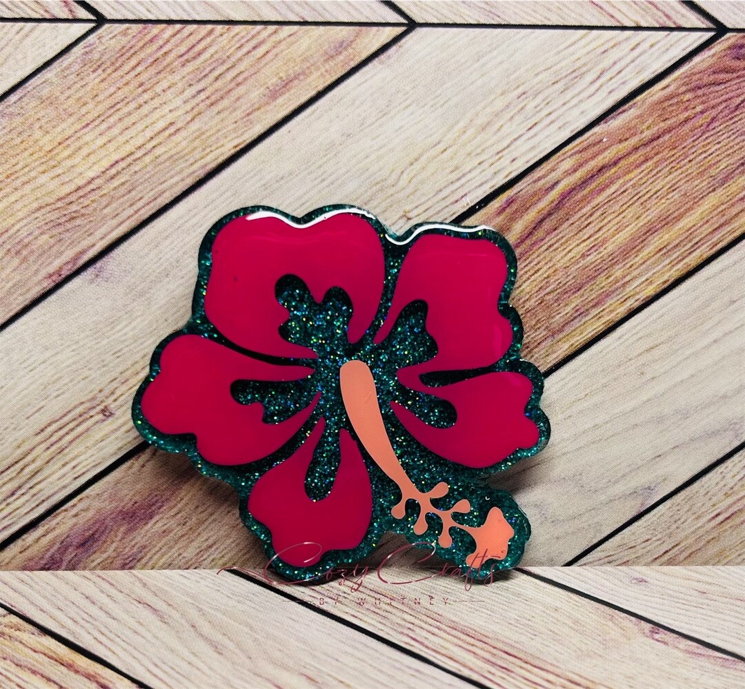 Hibiscus Badge Reel/keychain - Etsy