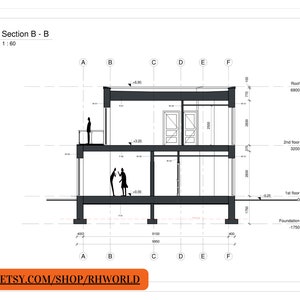 Modern 3 Bedroom House Plan: 130 Sqm (1400 Sq Ft), (PDF + DWG) - Etsy