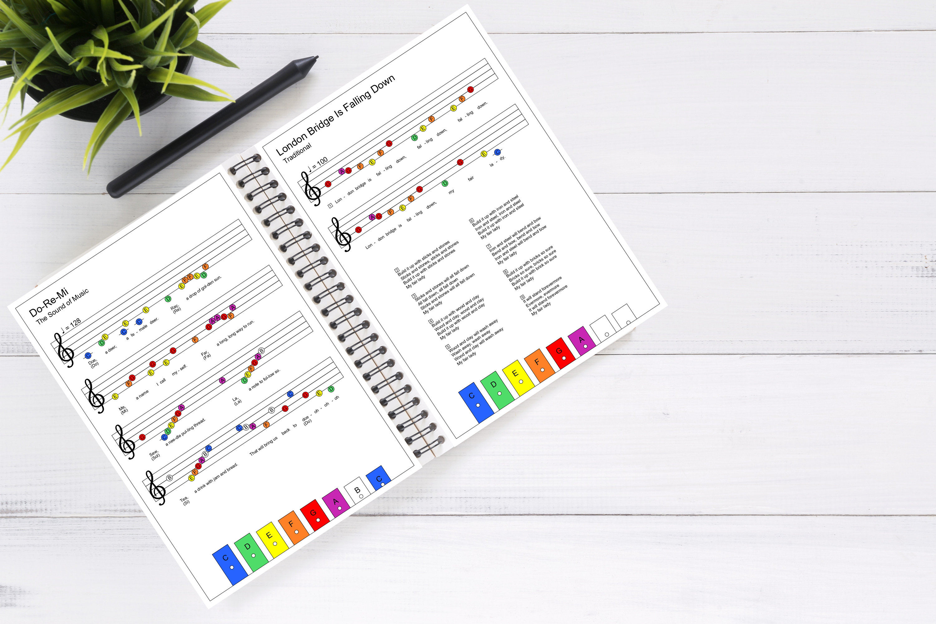 Easy Songs - 8-note Xylophone Songbook - Etsy