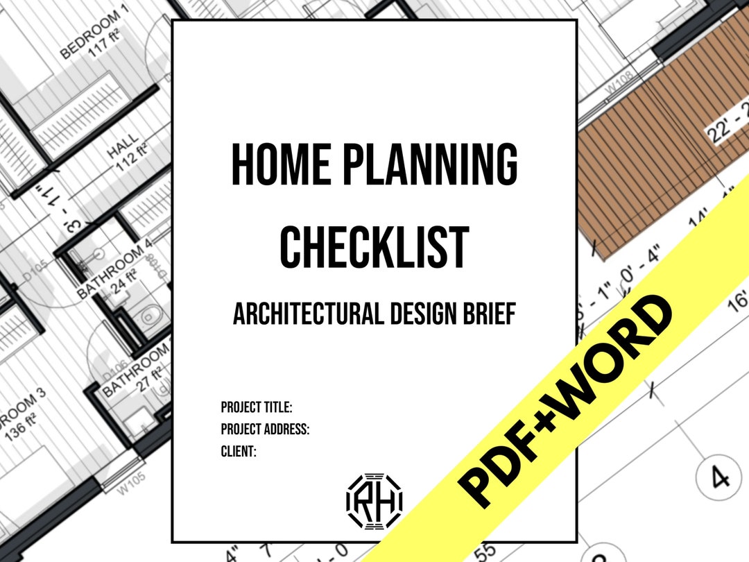 Checklist for Custom Architectural Project | Home Design Brief - Etsy