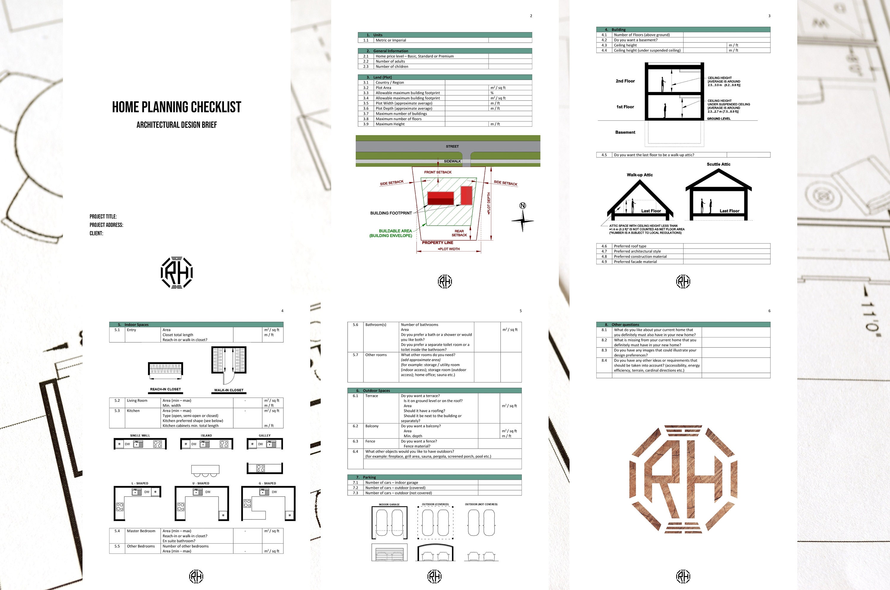 Checklist for Custom Architectural Project | Home Design Brief - Etsy
