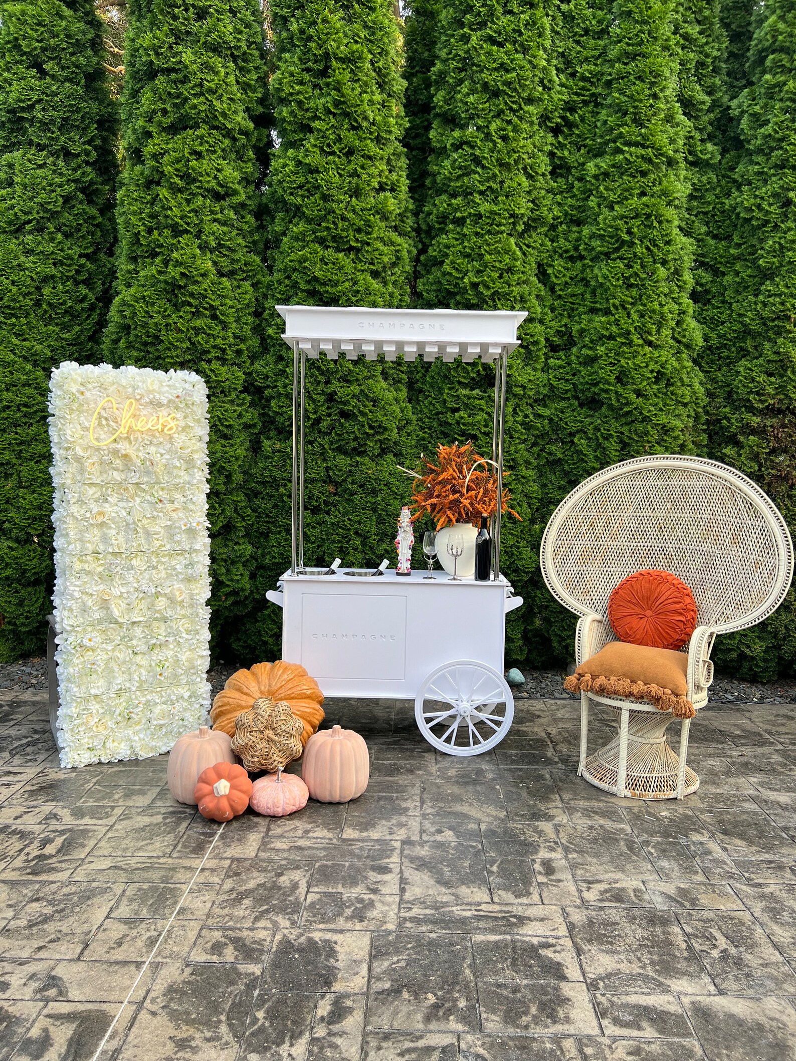 Boxwood Champagne Wall White Flower Wall Champagne Wall With - Etsy