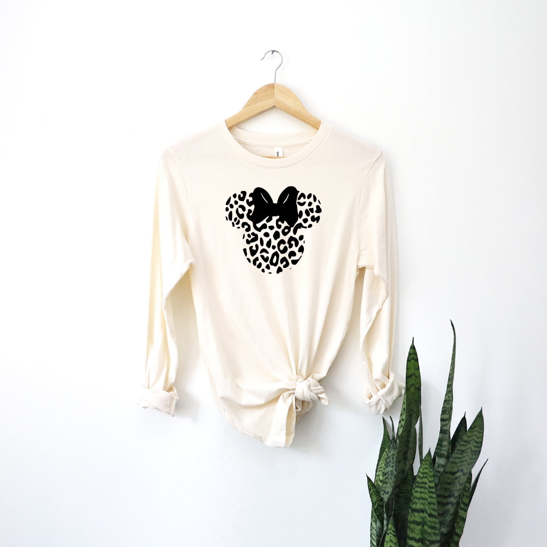 Leopard Print Minnie Mouse Long Sleeve Shirt, Disney Animal Kingdom - Etsy