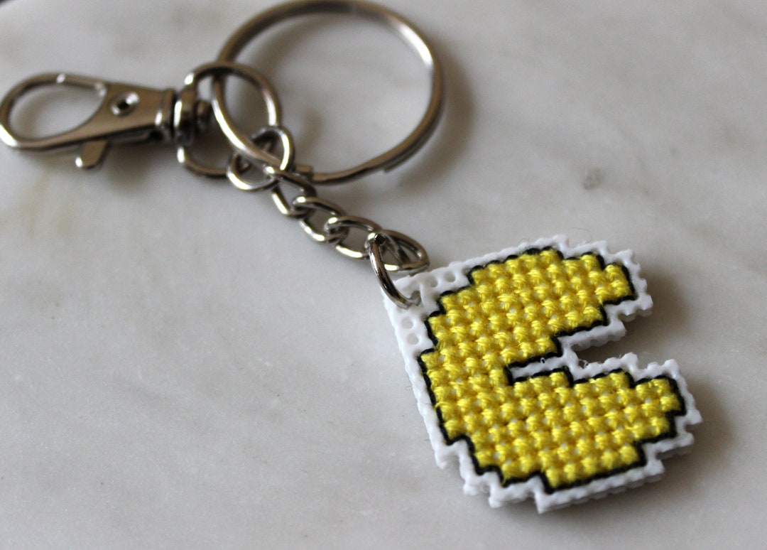 Pacman Cross Stitch DIY Kit Keychain Magnet Pattern How-to - Etsy