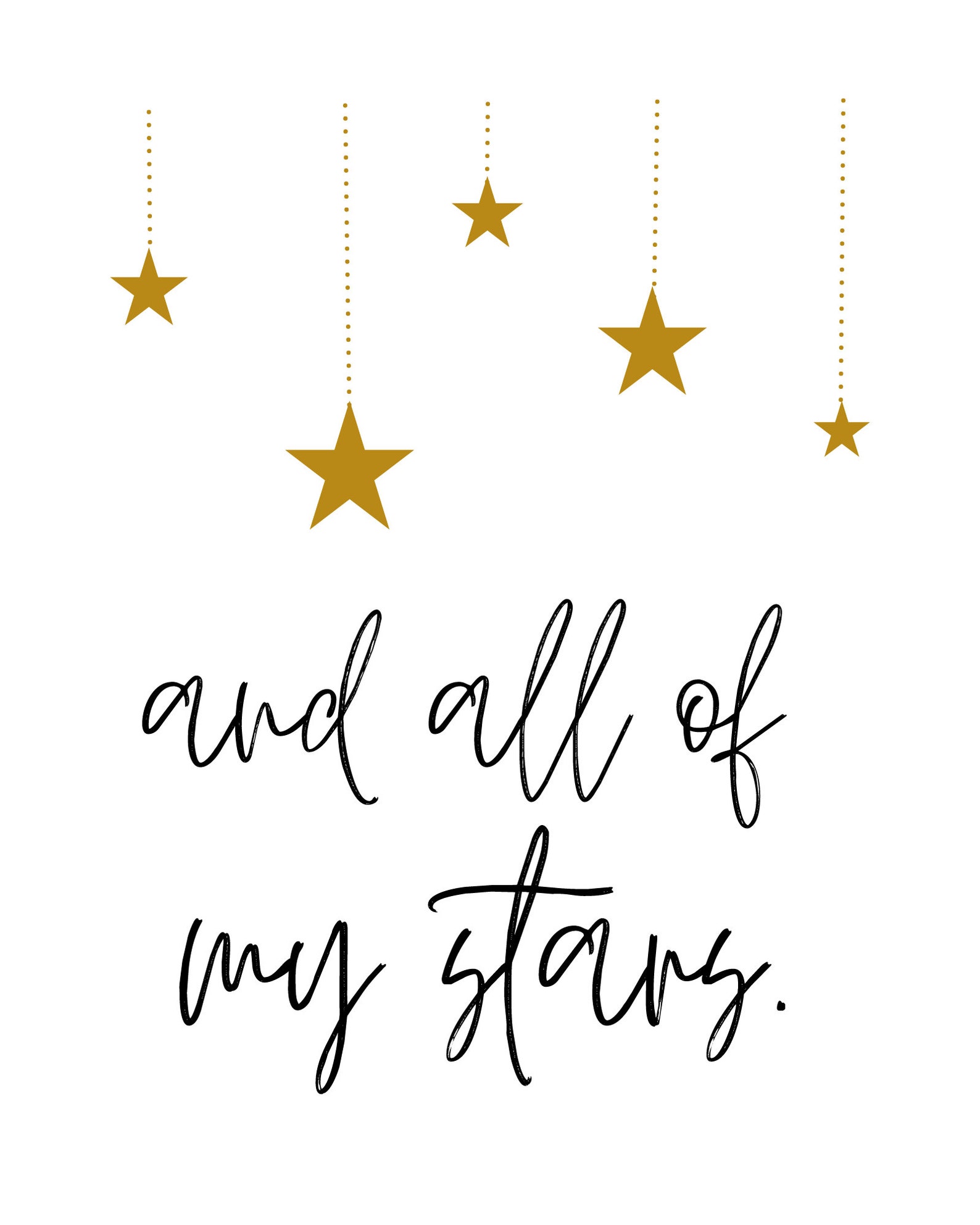 You Are My Sun, My Moon, and All My Stars Print | Kid Bedroom Art ...