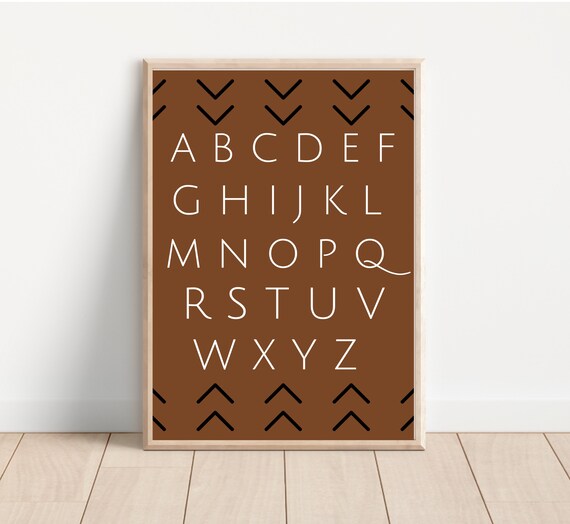 Alphabet Poster Alphabet Print ABC Sign Boho Playroom | Etsy