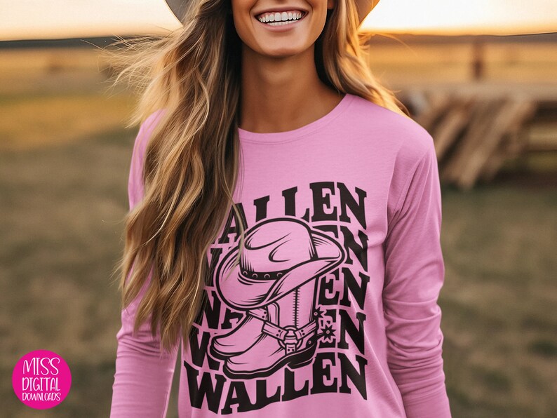 Wallen Cowboy Boots & Hat, SVG/PNG: Sublimation, Cricut Cut File ...