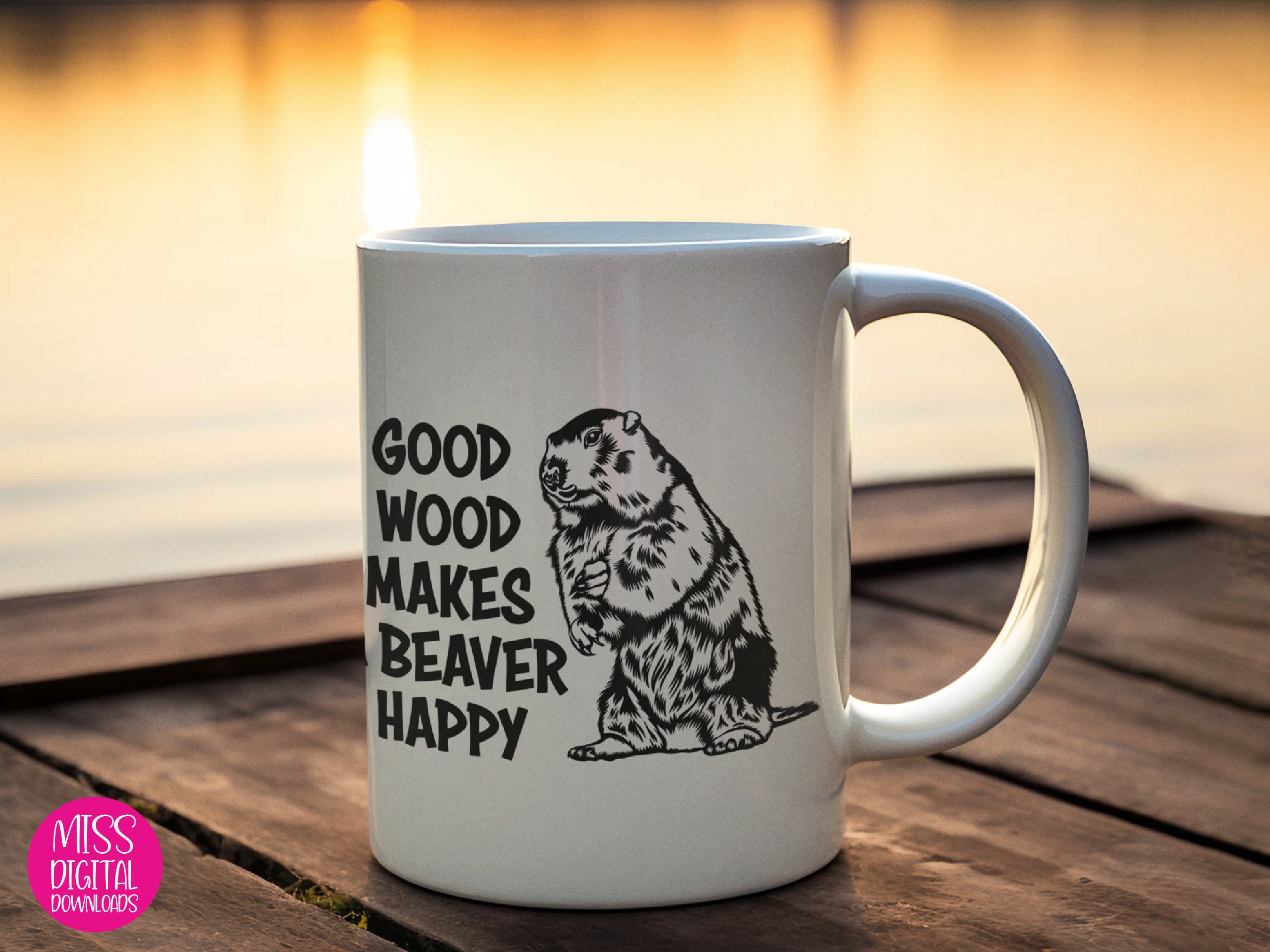 Funny Beaver SVG & PNG Bundle: Good Wood Makes a Beaver Happy Digital ...