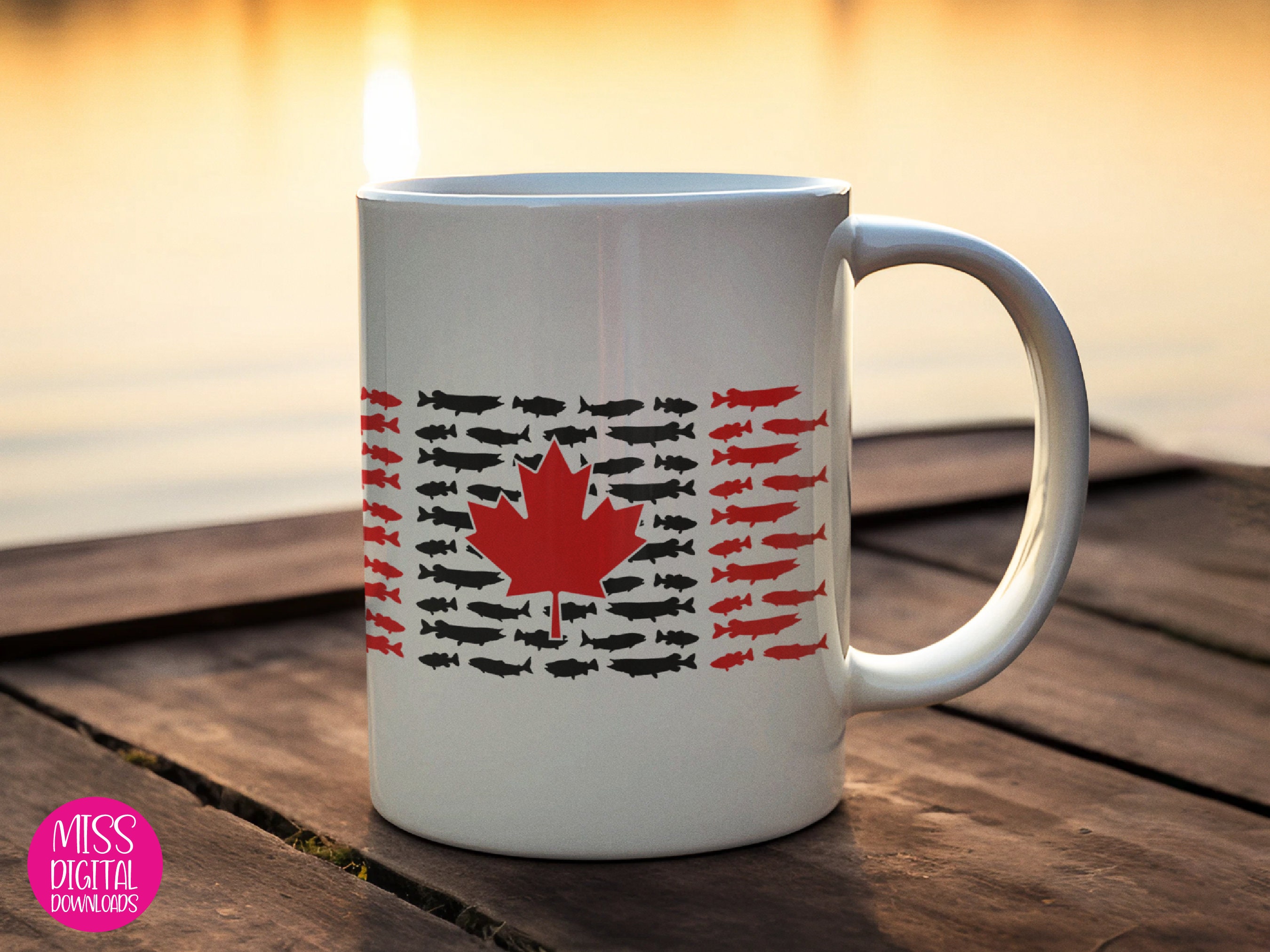 Canadian Fishing Flag SVG & PNG Cut File Bundle Print, Cricut ...
