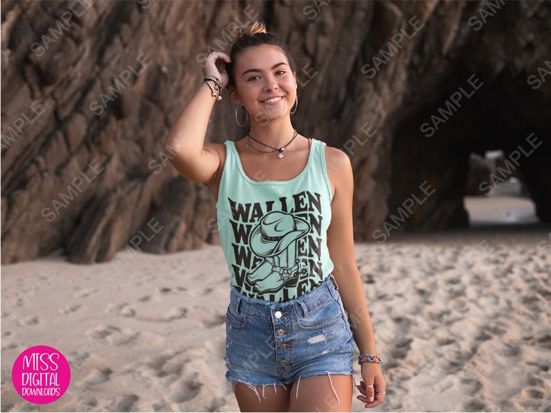 Wallen Cowboy Boots & Hat, SVG/PNG: Sublimation, Cricut Cut File - Country Music, Western ...