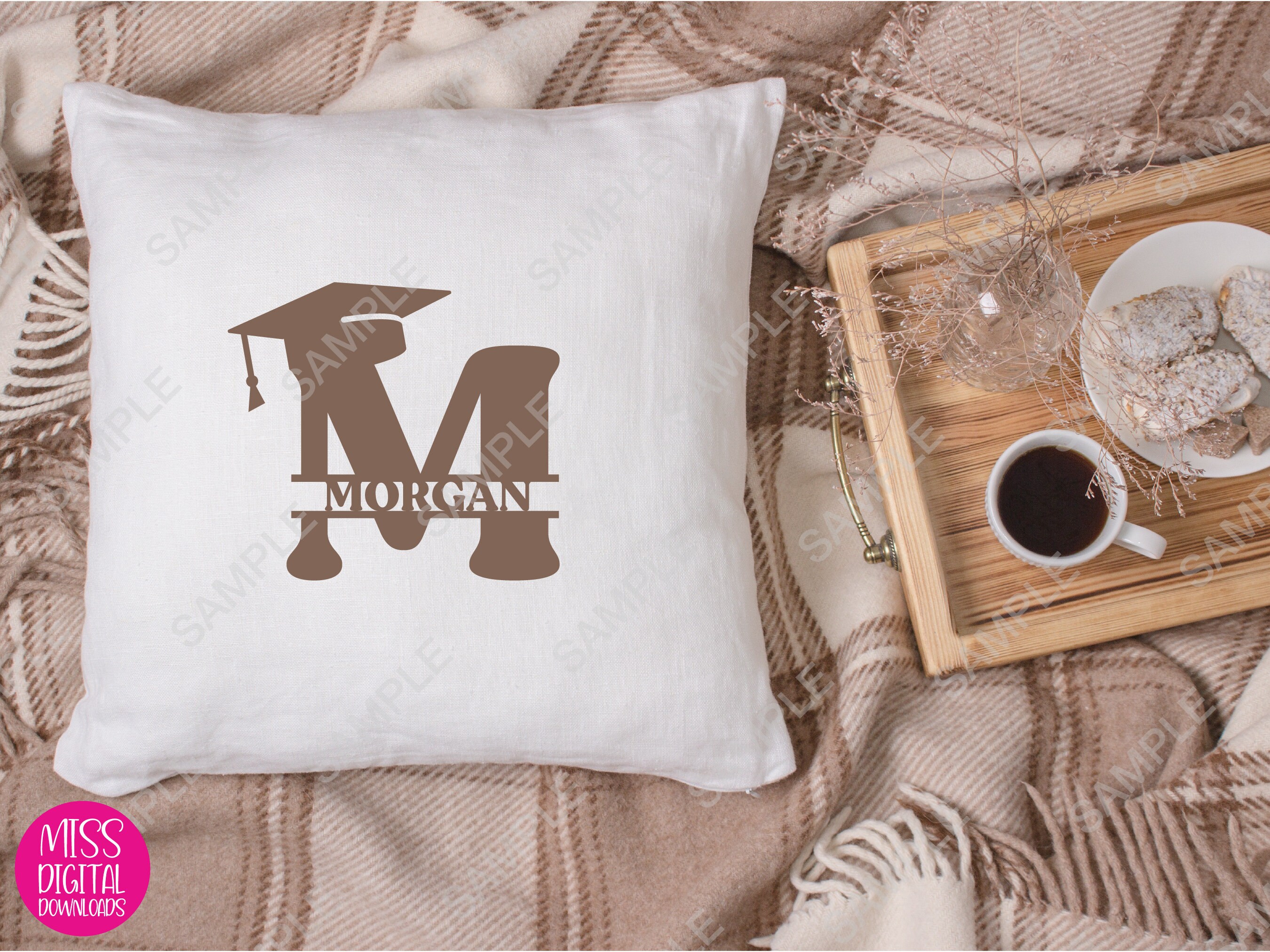 School Graduation Split Monogram SVG and PNG Cut Files: Digital ...