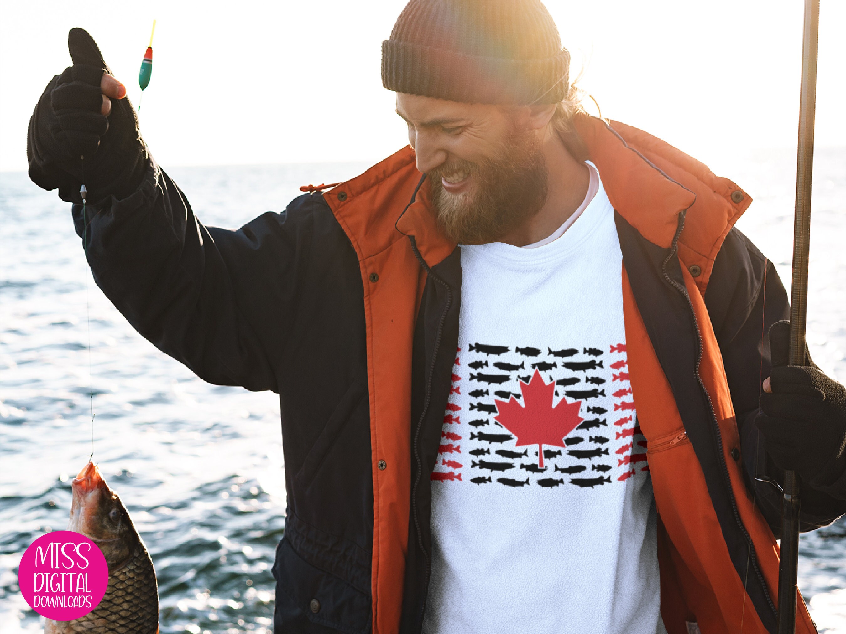 Canadian Fishing Flag SVG & PNG Cut File Bundle Print, Cricut ...