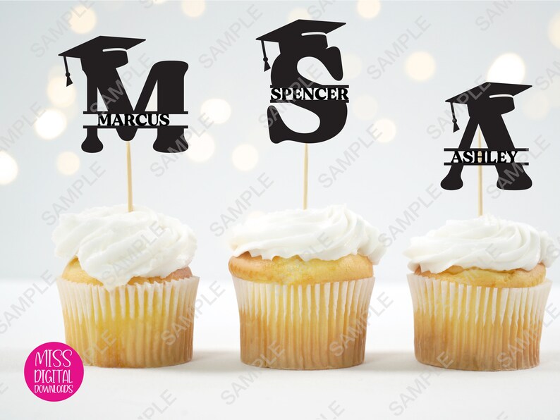 School Graduation Split Monogram SVG and PNG Cut Files: Digital ...