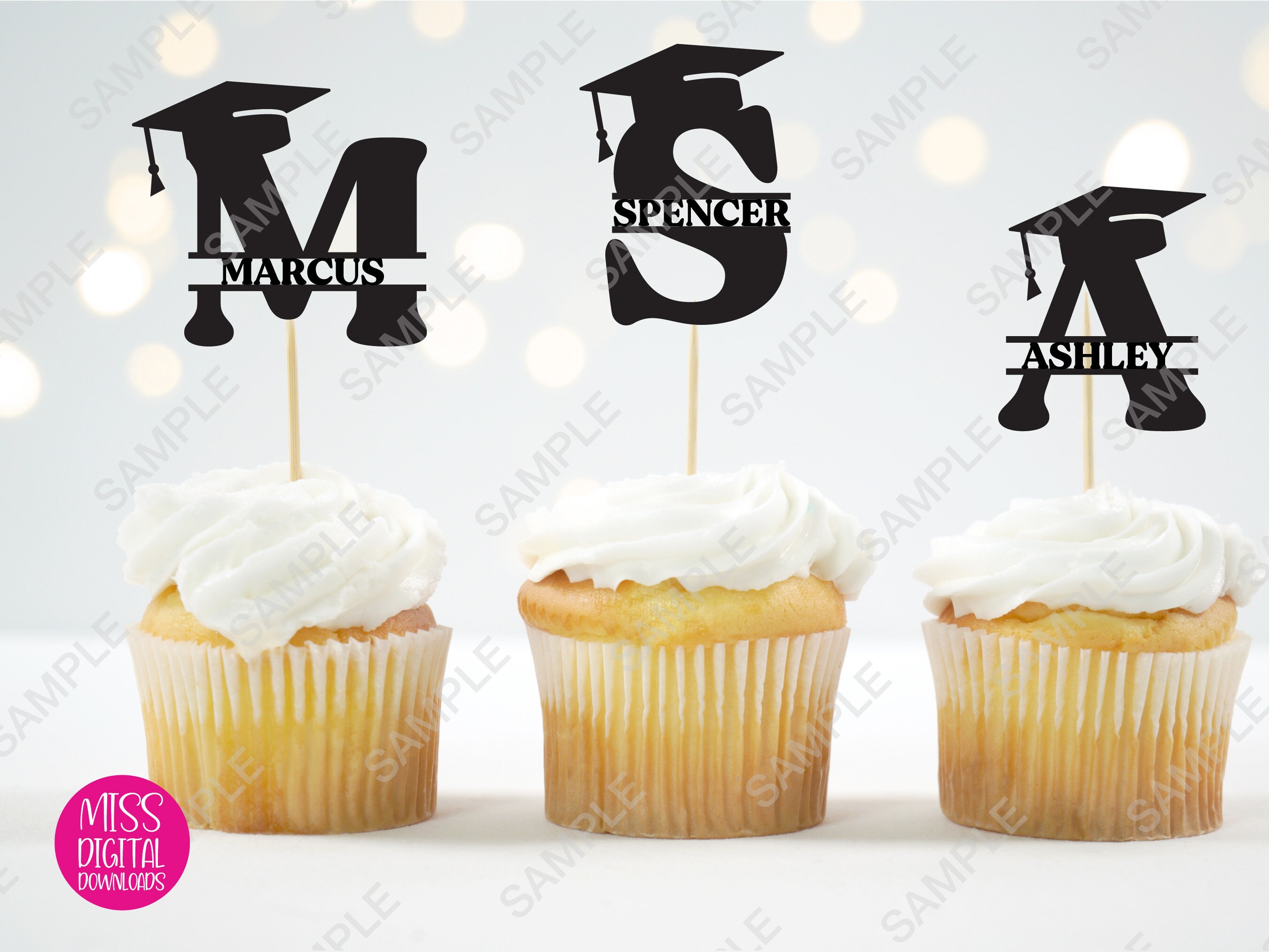 School Graduation Split Monogram SVG and PNG Cut Files: Digital ...