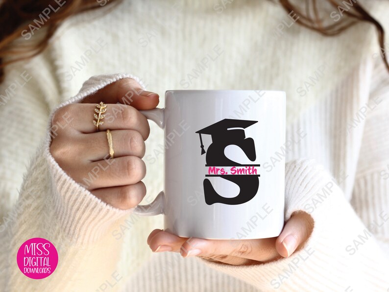 School Graduation Split Monogram SVG and PNG Cut Files: Digital ...