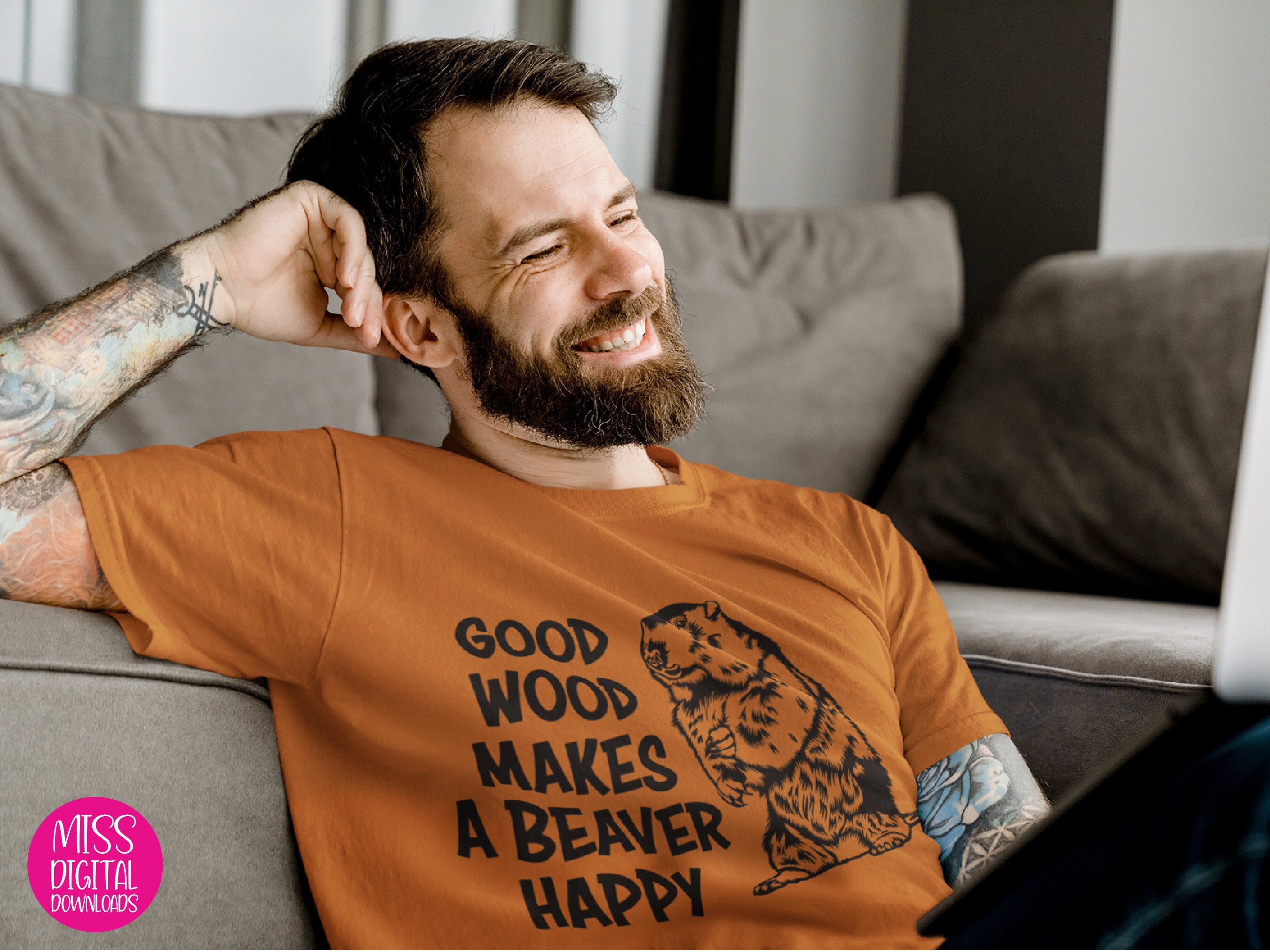 Funny Beaver SVG & PNG Bundle: Good Wood Makes a Beaver Happy Digital ...